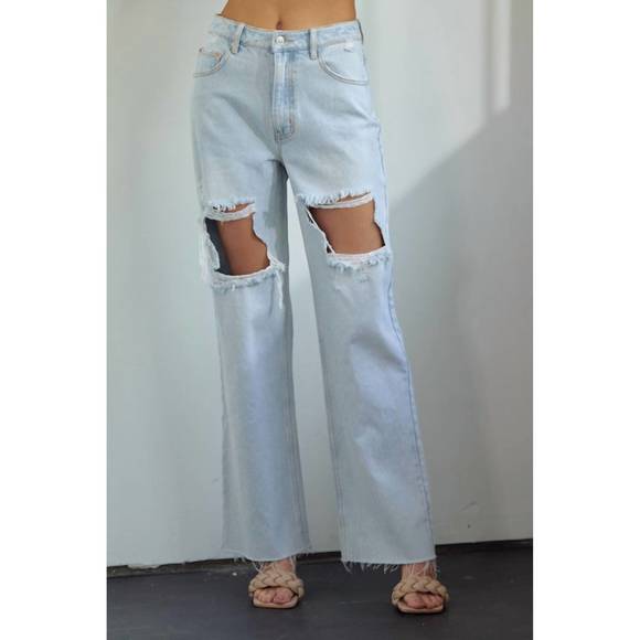 idem ditto | Jeans | New Idem Ditto Gayle High Rise Ripped Straight Leg ...